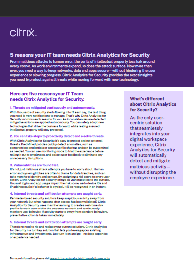 5 reasons your IT team needs Citrix Analytics for Security – Martechno ...