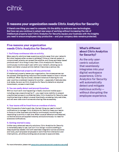 5 reasons your organization needs Citrix Analytics for Security ...